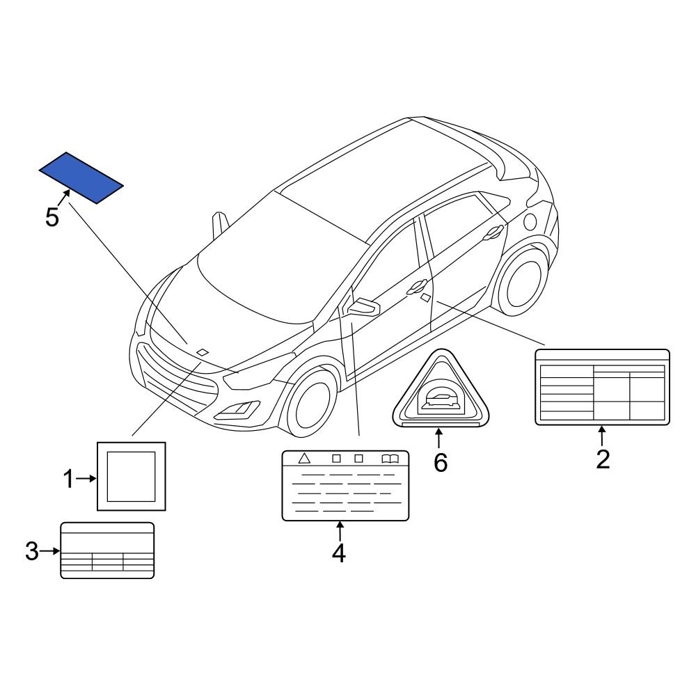 Hyundai OE 25388B1000 - Caution Label