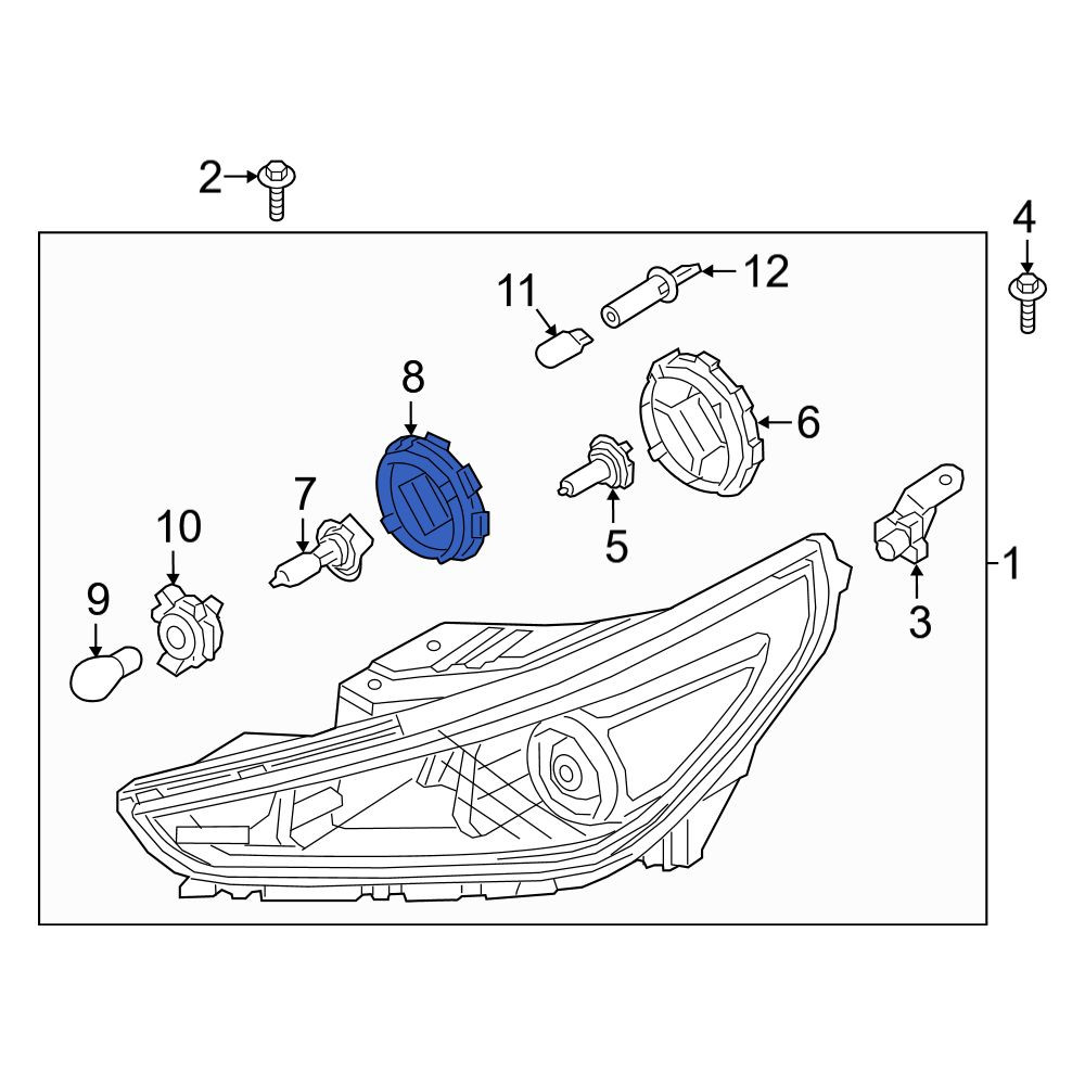 Hyundai OE 92140D3000 - Front Headlight Bulb Cap
