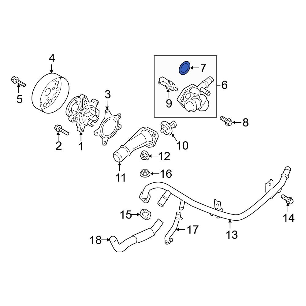 Hyundai OE 256232B000 - Engine Coolant Outlet O-Ring