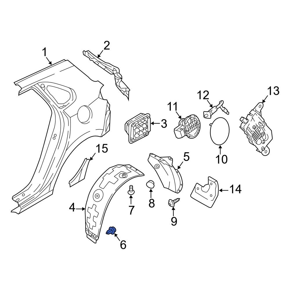 Hyundai OE 8412436000 - Quarter Panel Splash Shield Clip