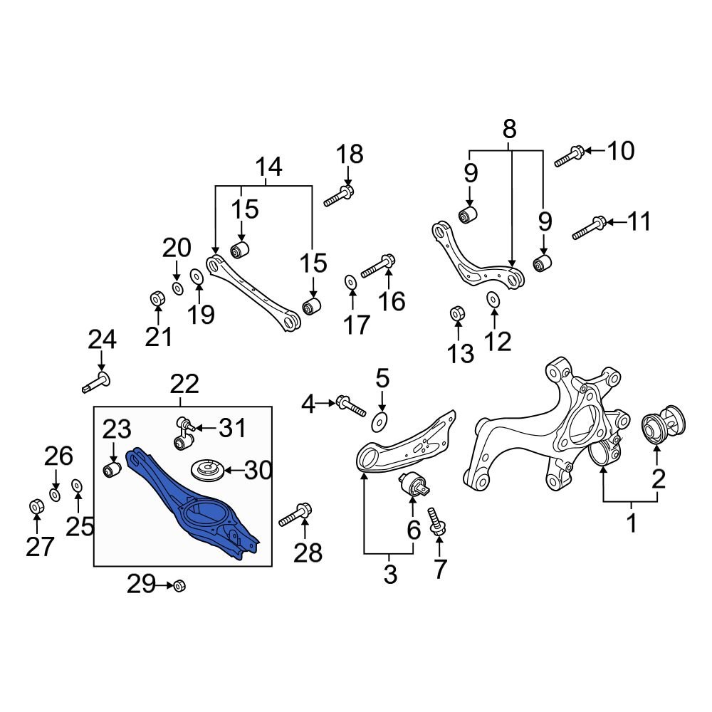 Hyundai OE 54501F2AA0 - Front Right Suspension Control Arm