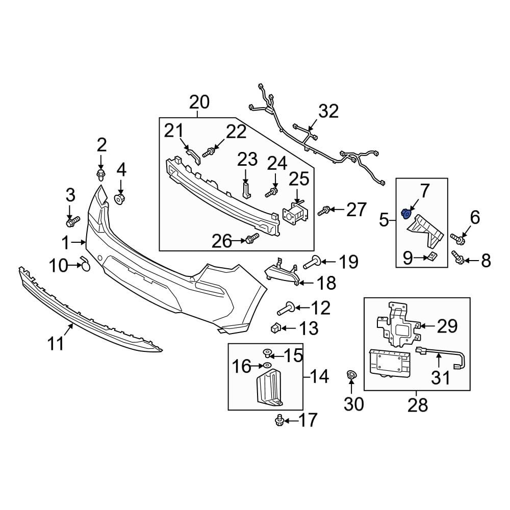 Hyundai OE 86518F2000 - Bumper Cover Retainer