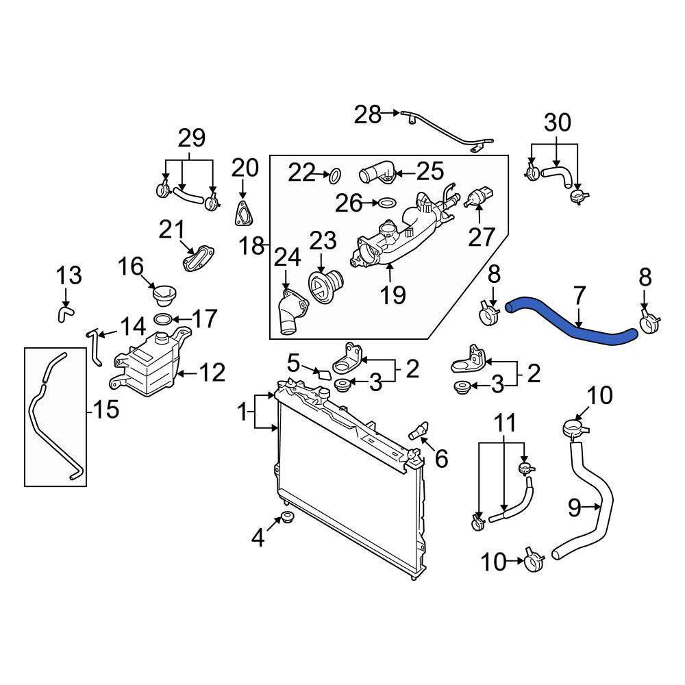 Hyundai OE 254113J100 - Upper Radiator Coolant Hose