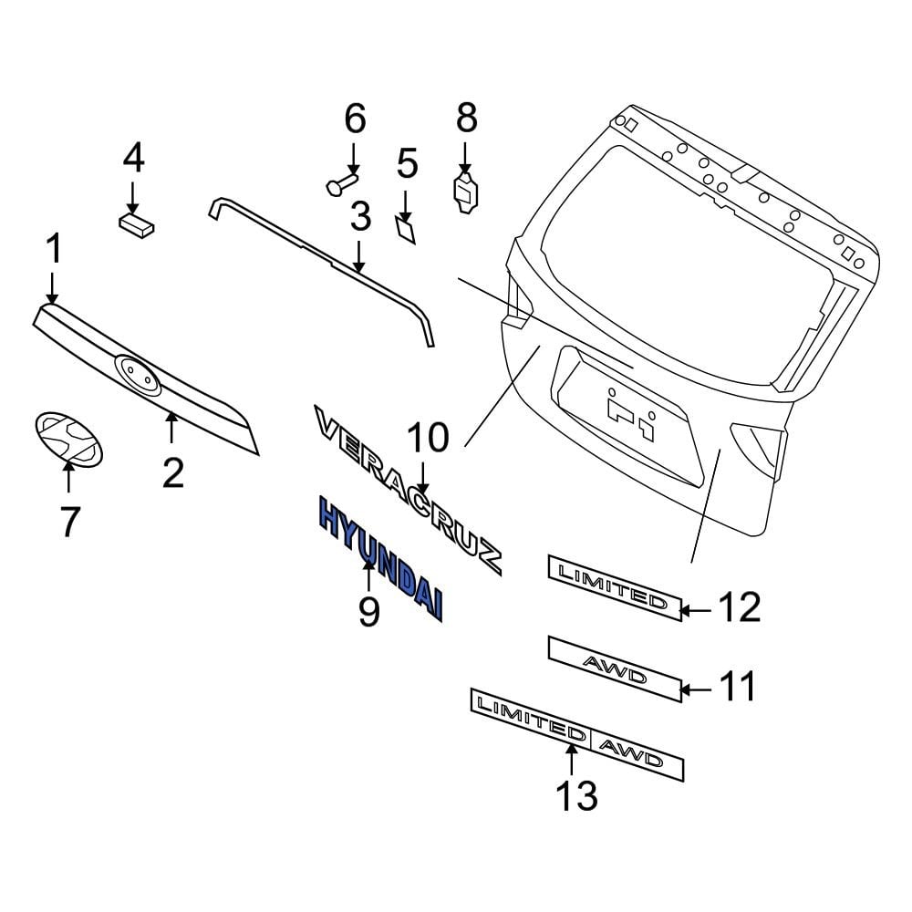 Hyundai OE 863102B500 - Rear Hatch Emblem