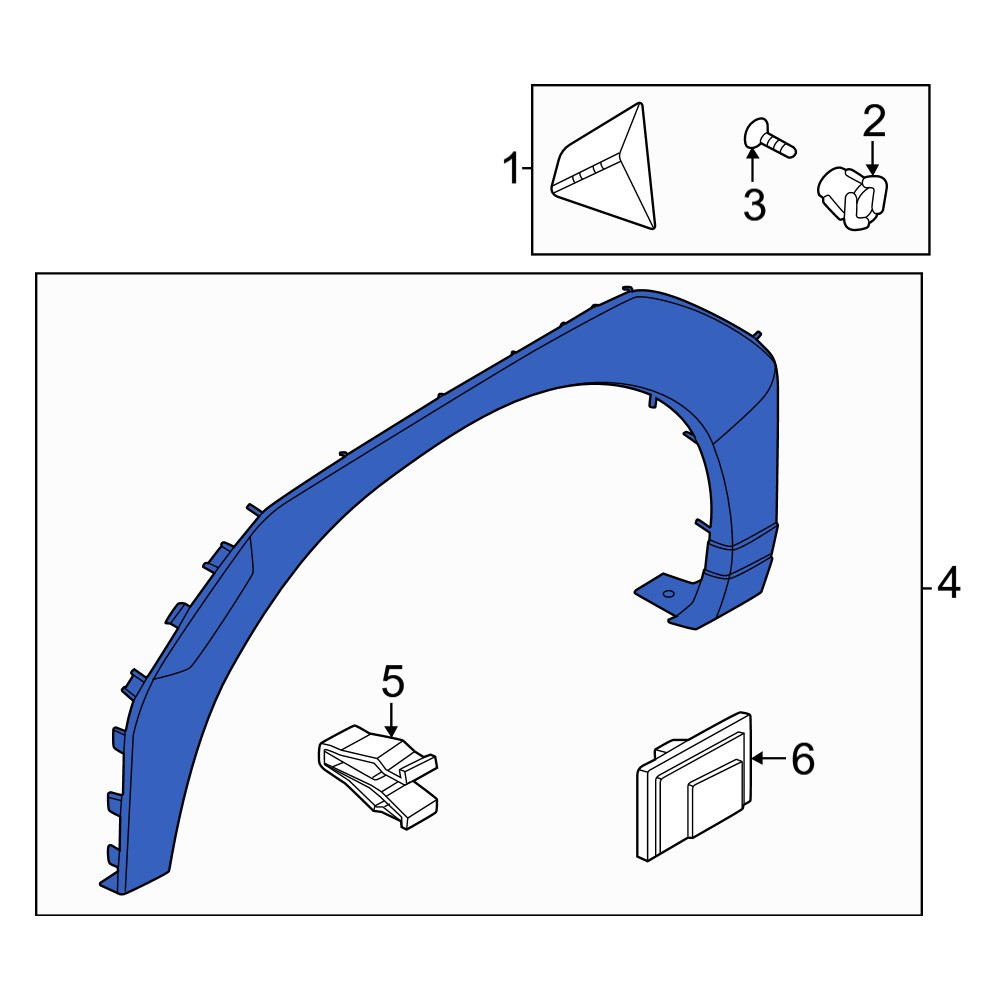 Hyundai OE 87711R6000CA - Front Left Wheel Arch Molding