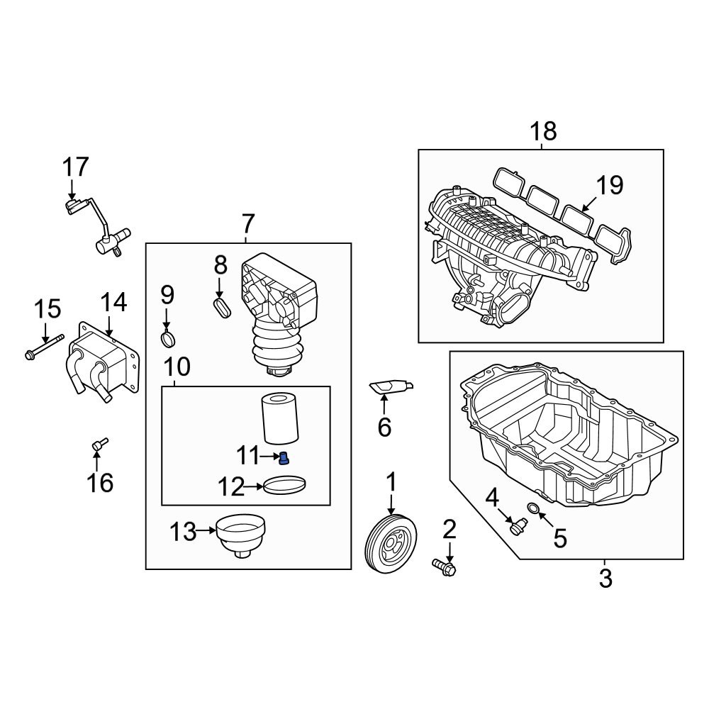Hyundai OE 263322S000 - Engine Oil Filter Housing Drain Plug