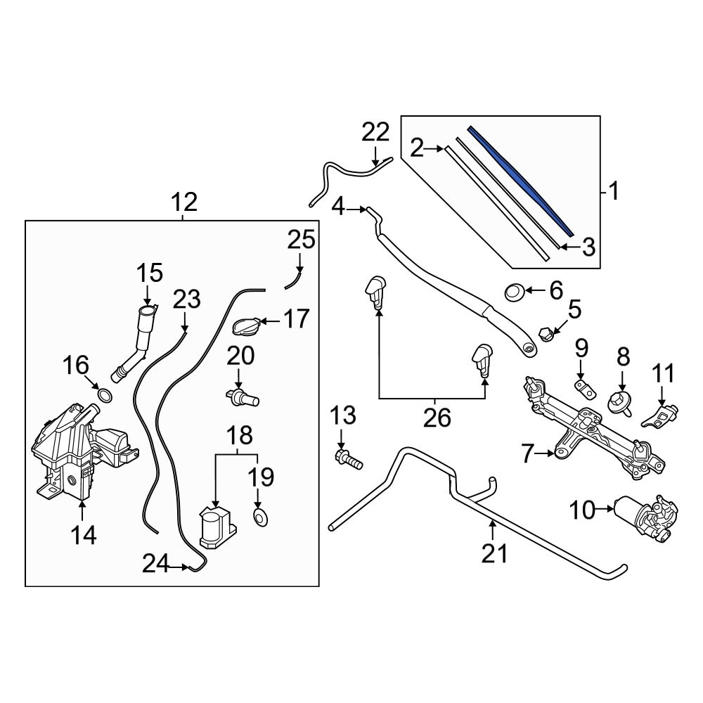 Hyundai OE 98350G8000 - Front Left Windshield Wiper Blade