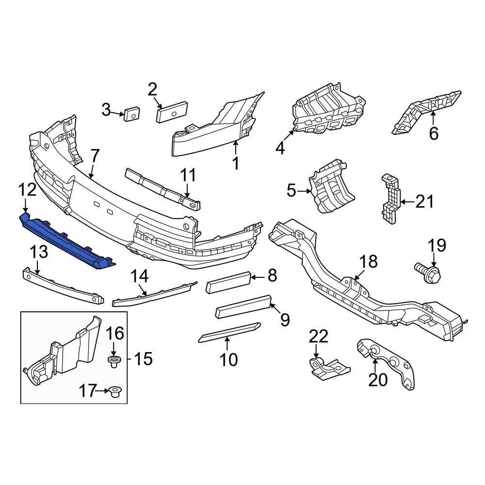 Hyundai OE 86618R6000CA - Rear Center Bumper Trim