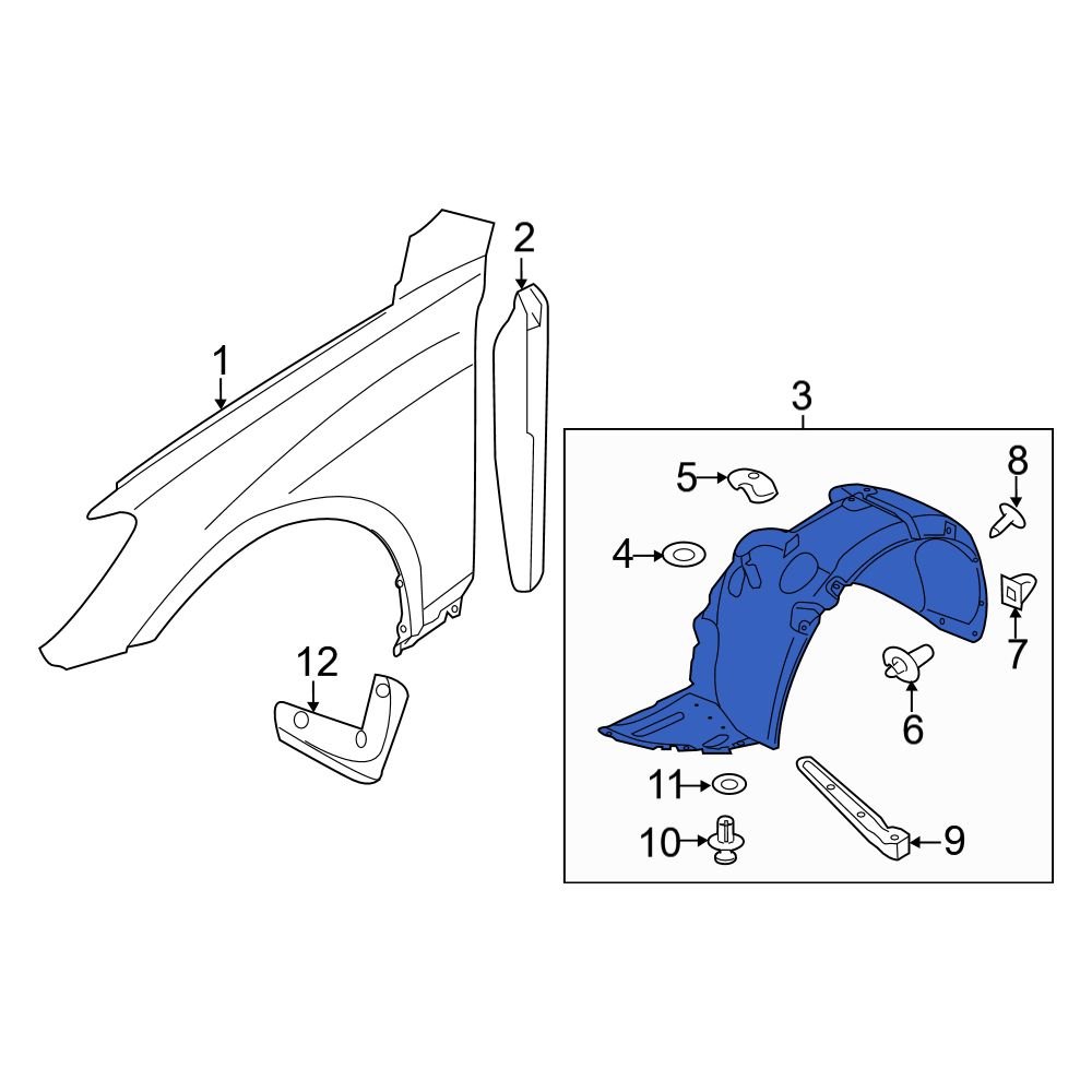 Hyundai OE 868113M200 - Front Left Fender Splash Shield