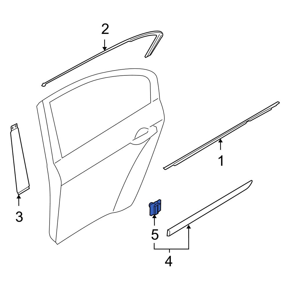 Hyundai OE 877153K000 - Rear Door Molding Clip