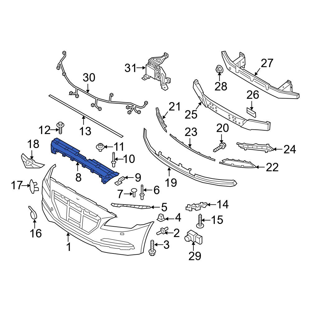 Hyundai OE 86550B1000 - Front Bumper Cover Support Rail