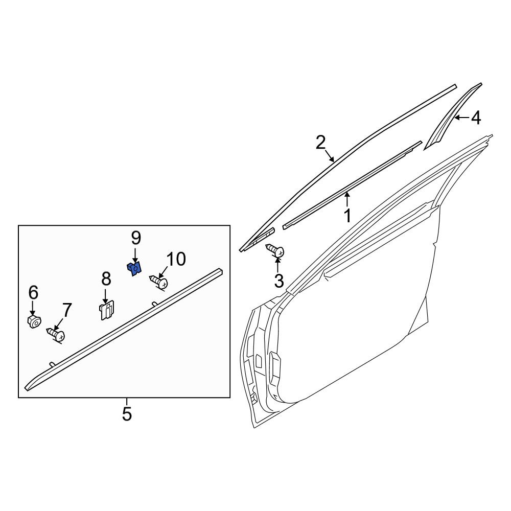 Hyundai OE 87714FD200 - Rear Rocker Panel Molding Clip