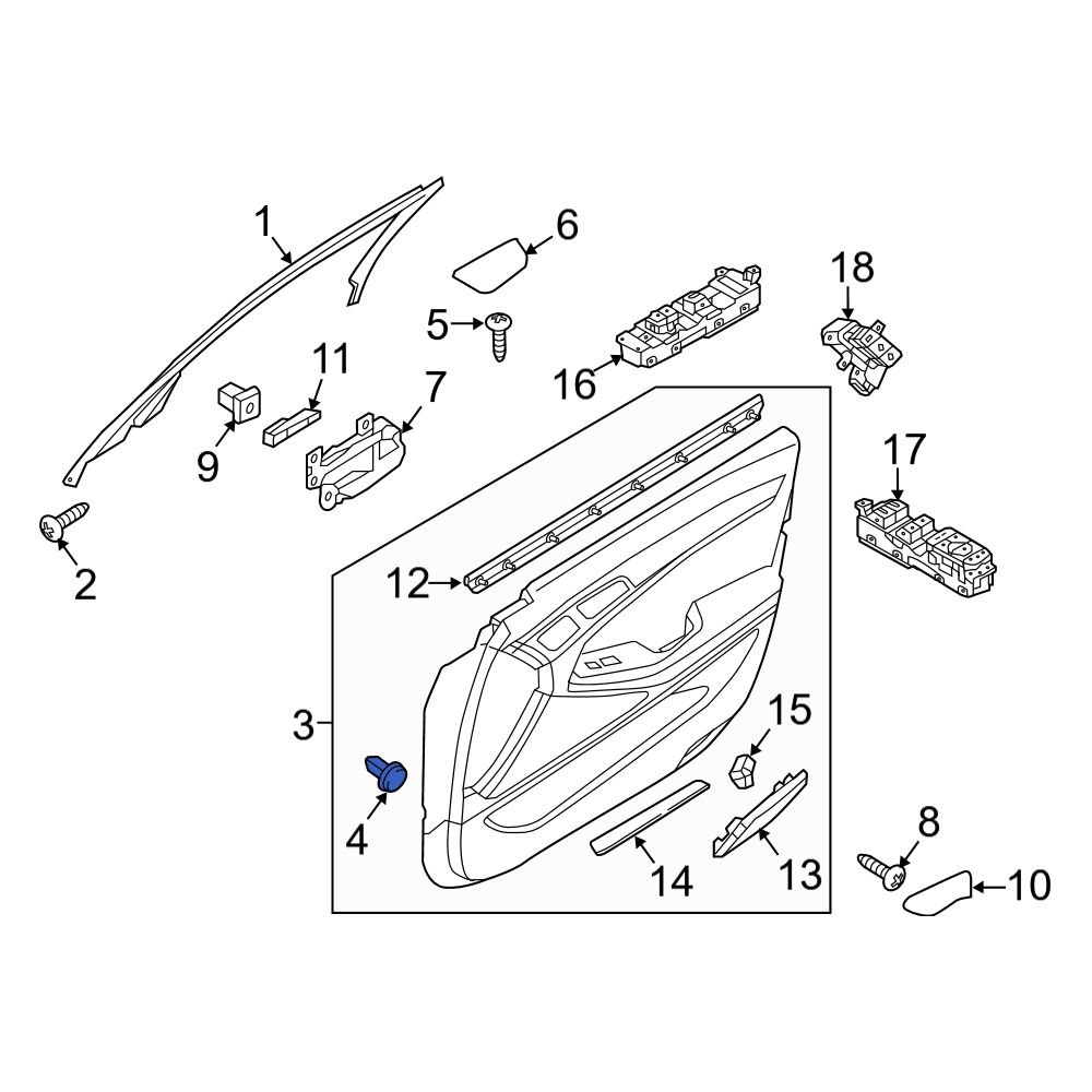 Hyundai OE 823152P000 - Body B-Pillar Trim Panel Clip