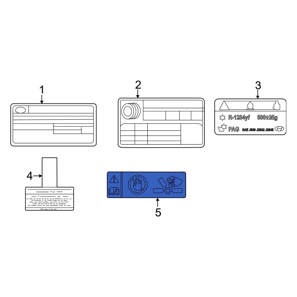 Hyundai OE 25388B1000 - Caution Label