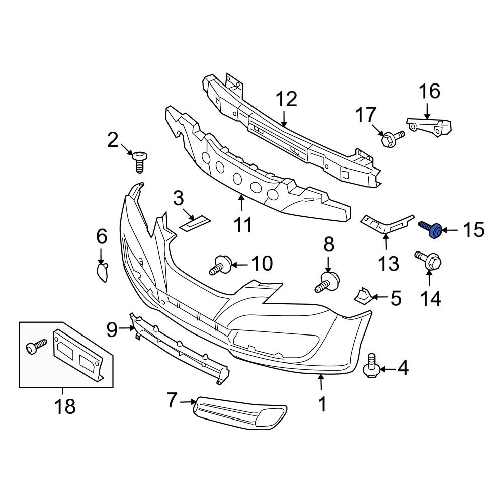 Hyundai OE 1244206207B - Bumper Cover Screw