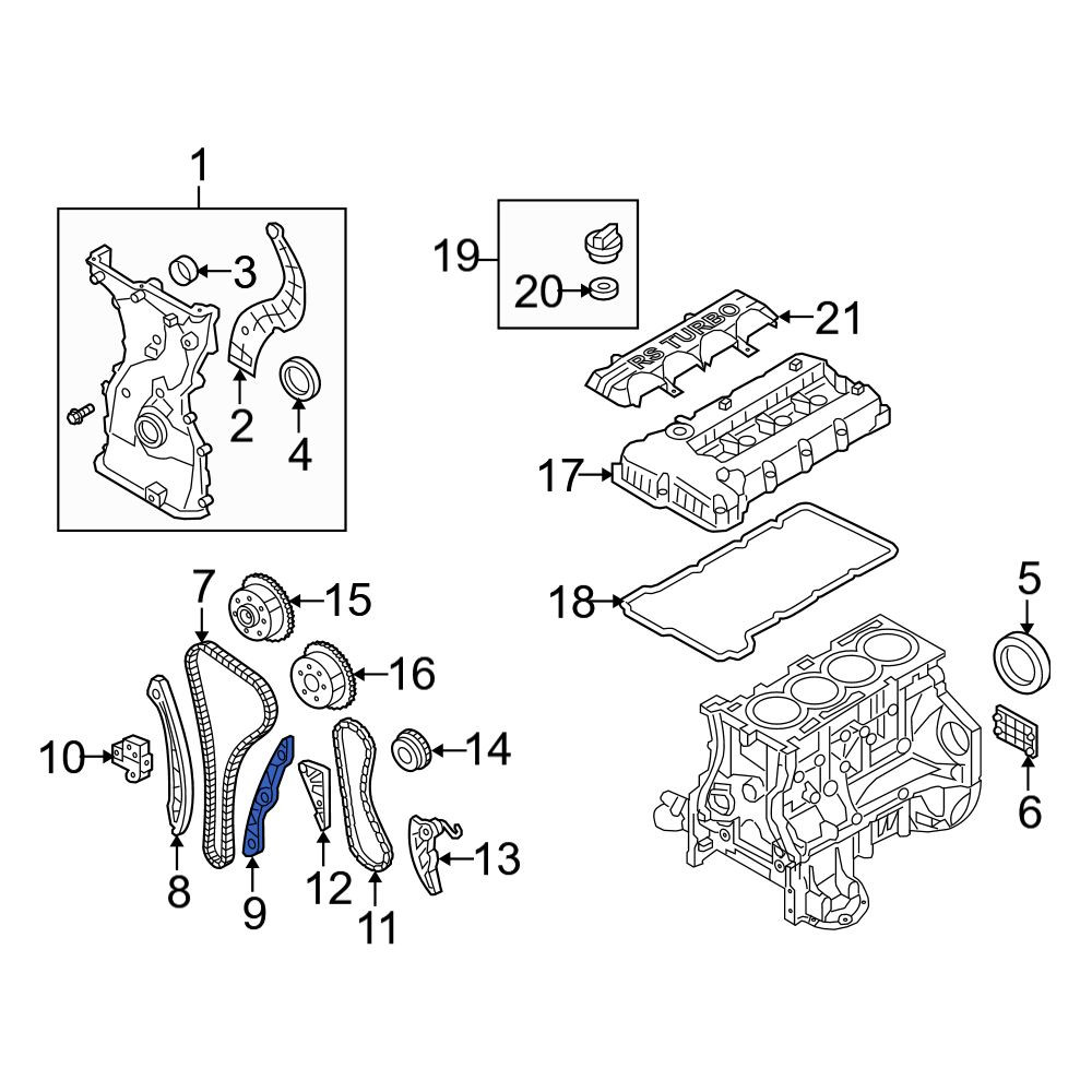 Hyundai OE 2443125001 - Engine Timing Chain Guide