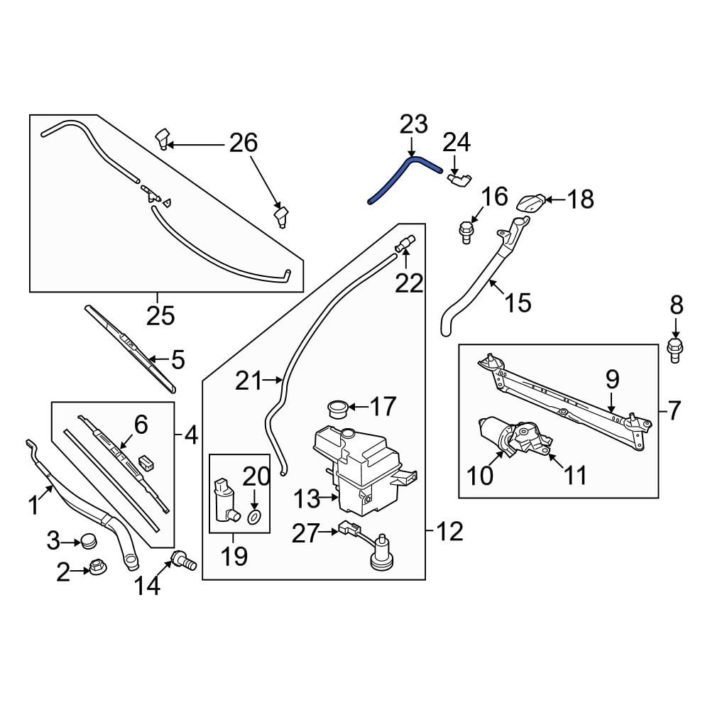 Hyundai OE 9J70031047 - Front Windshield Washer Hose