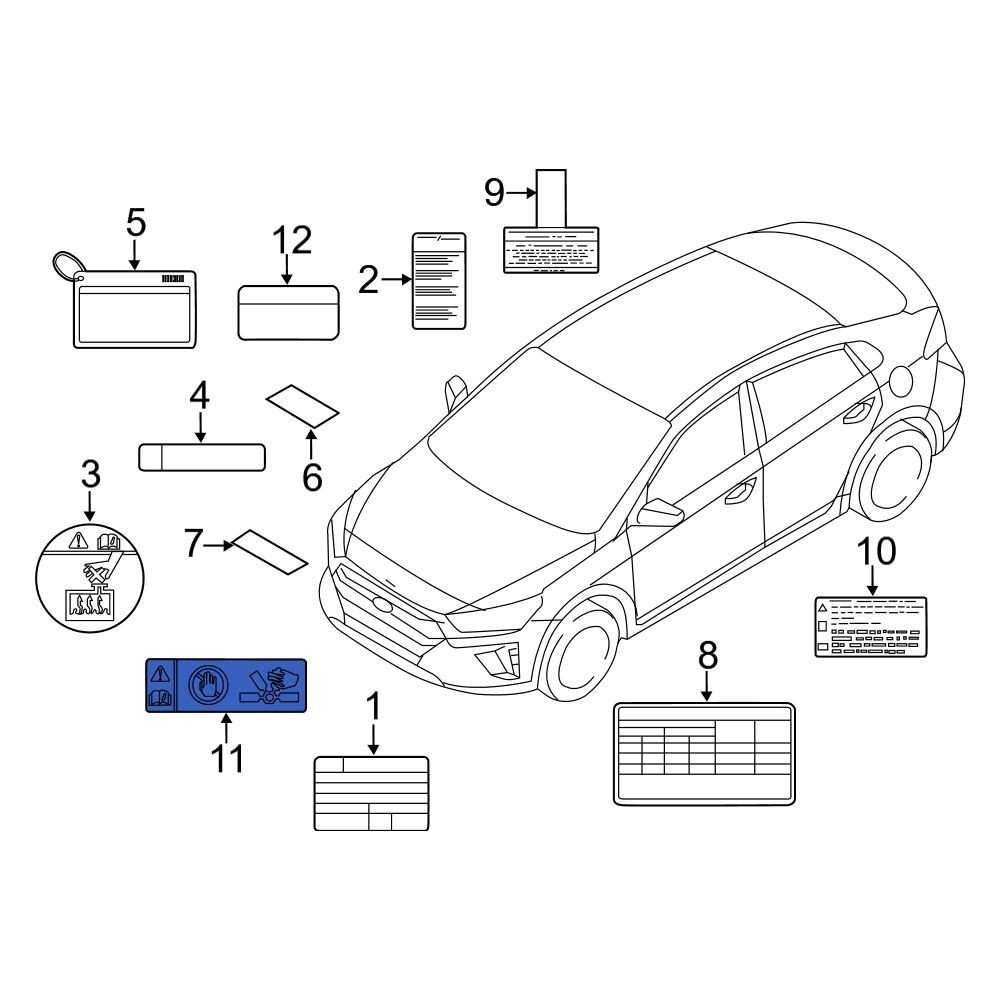 Hyundai OE 25388B1000 - Caution Label