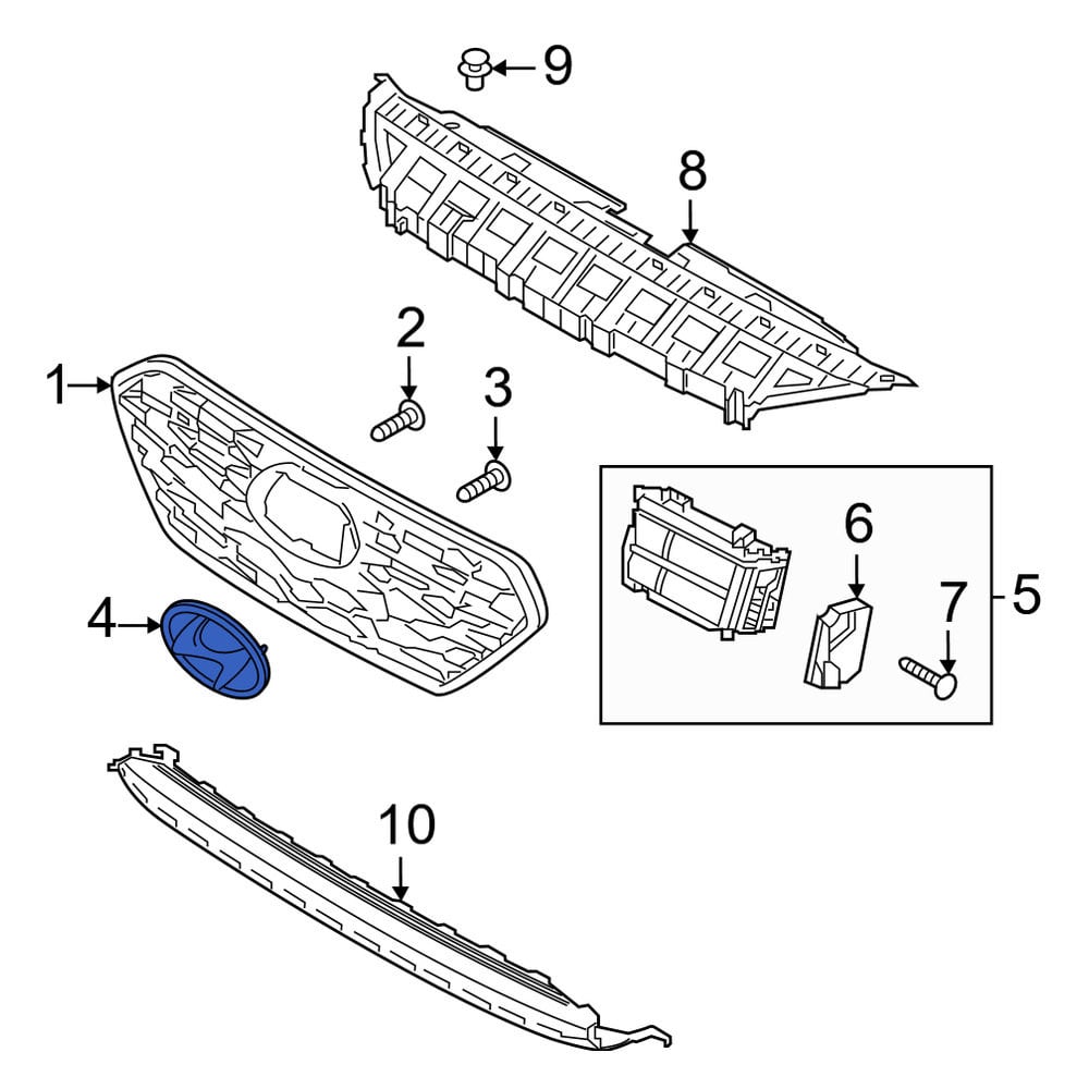 Hyundai OE 86367G2500 - Front Grille Emblem