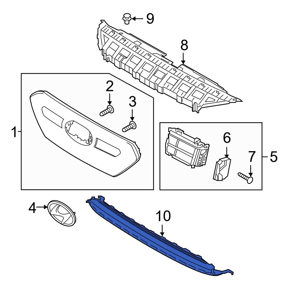 Hyundai OE 86560G2100TAD - Front Lower Grille