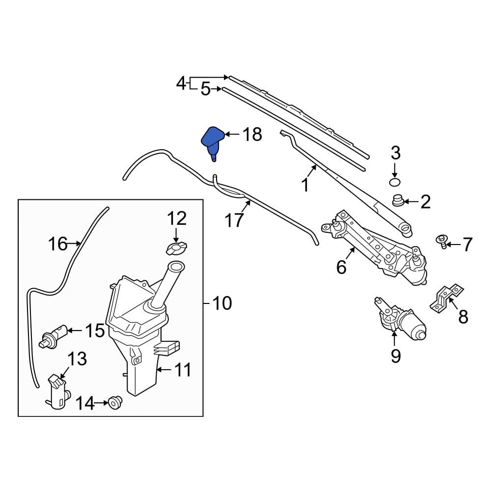 Hyundai OE 986302K100 - Front Windshield Washer Nozzle