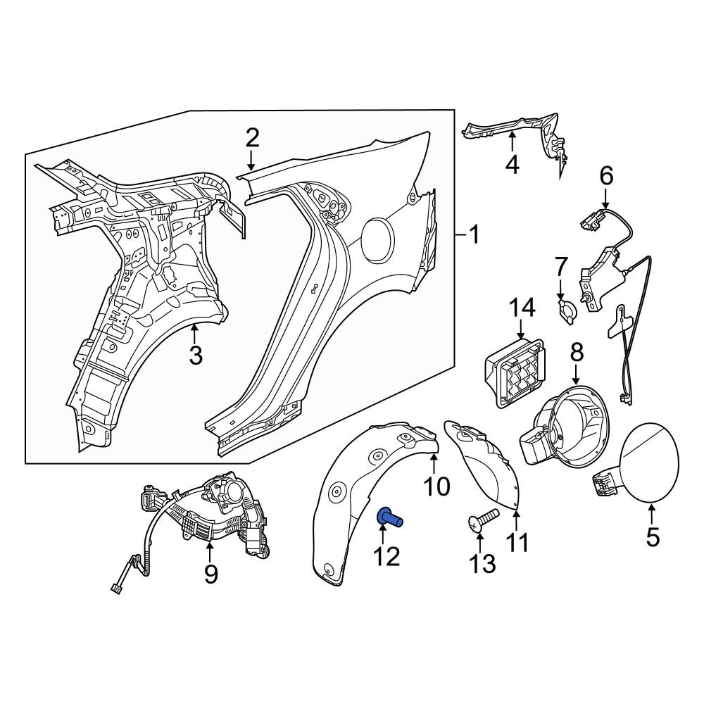 Hyundai OE 8412436000 - Quarter Panel Splash Shield Clip