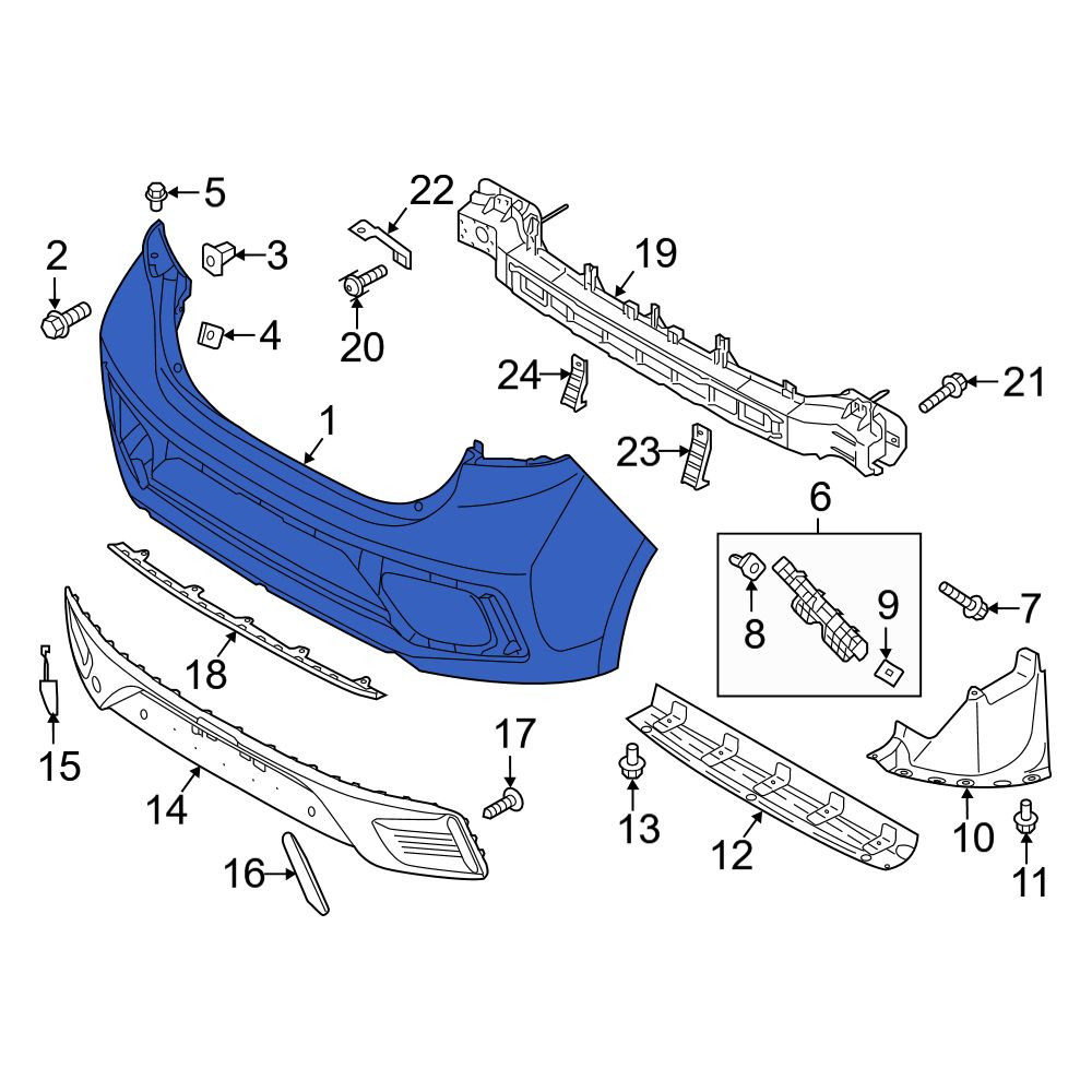 Hyundai OE 86611G2000 - Rear Upper Bumper Cover