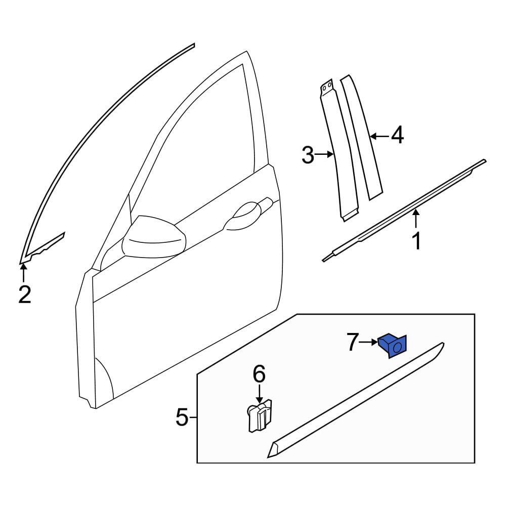Hyundai OE 87714FD200 - Rear Rocker Panel Molding Clip