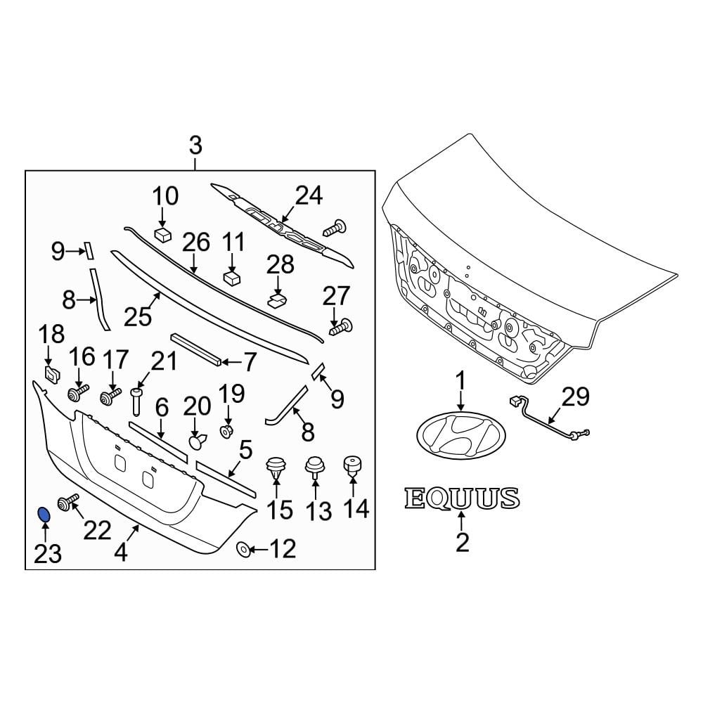 Hyundai OE 8692524000 - Deck Lid Finish Panel Cap