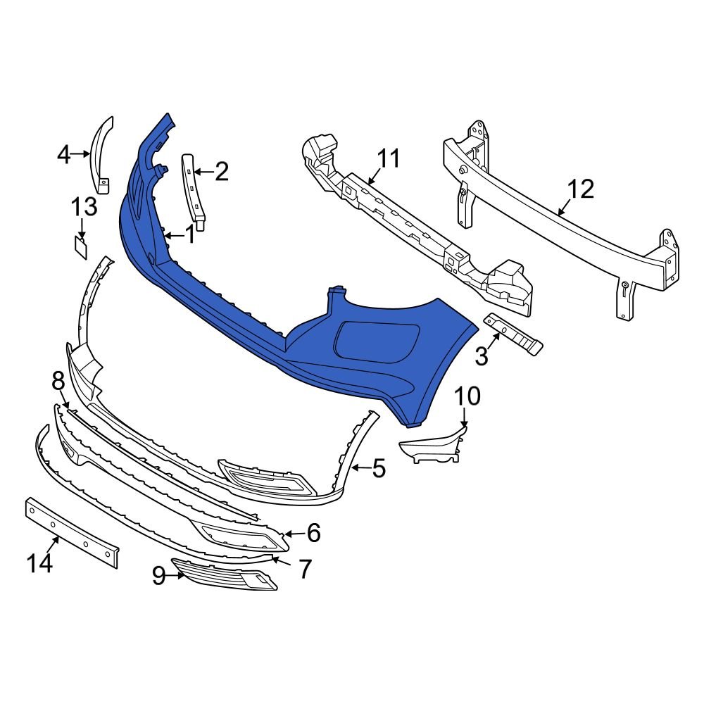 Hyundai OE 86511K2000 - Front Upper Bumper Cover