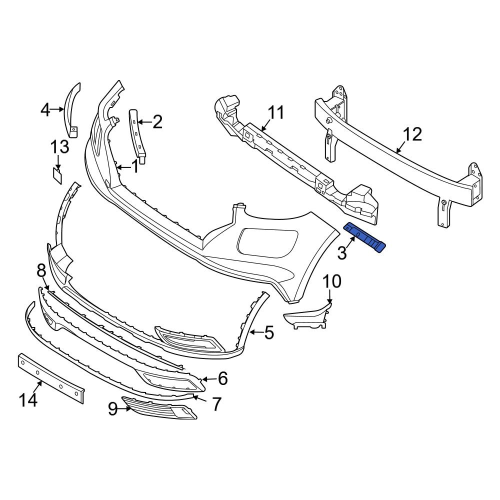 Hyundai OE 86551K2000 - Front Left Outer Bumper Cover Bracket