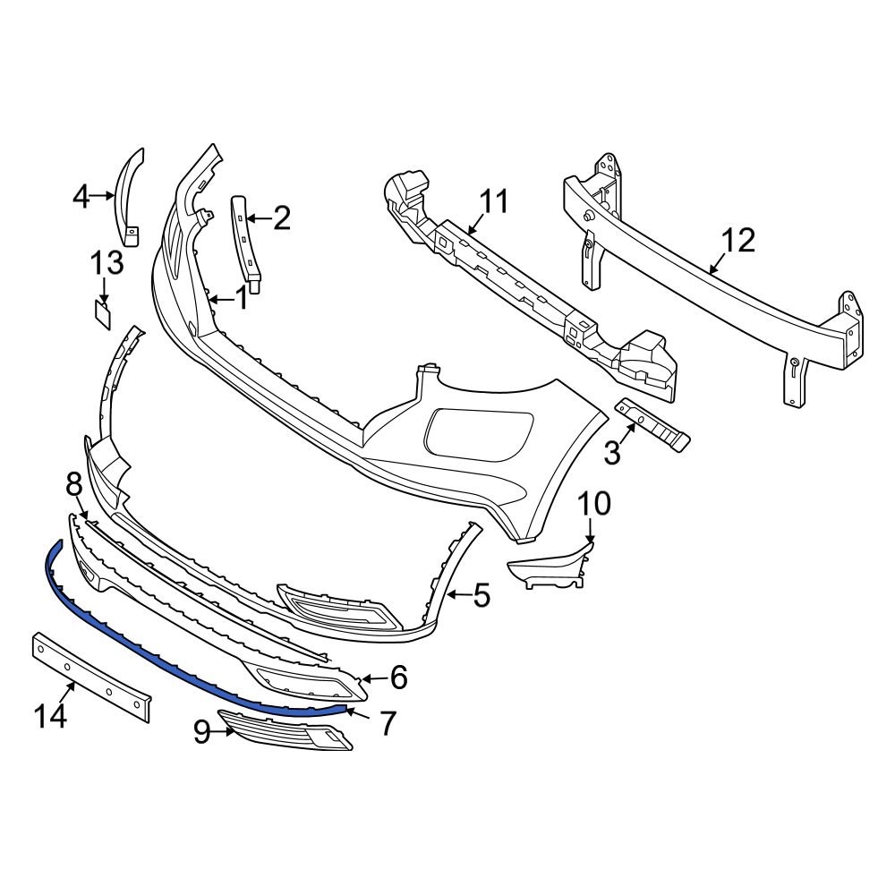 Hyundai OE 86591K2000 - Front Lower Bumper Trim