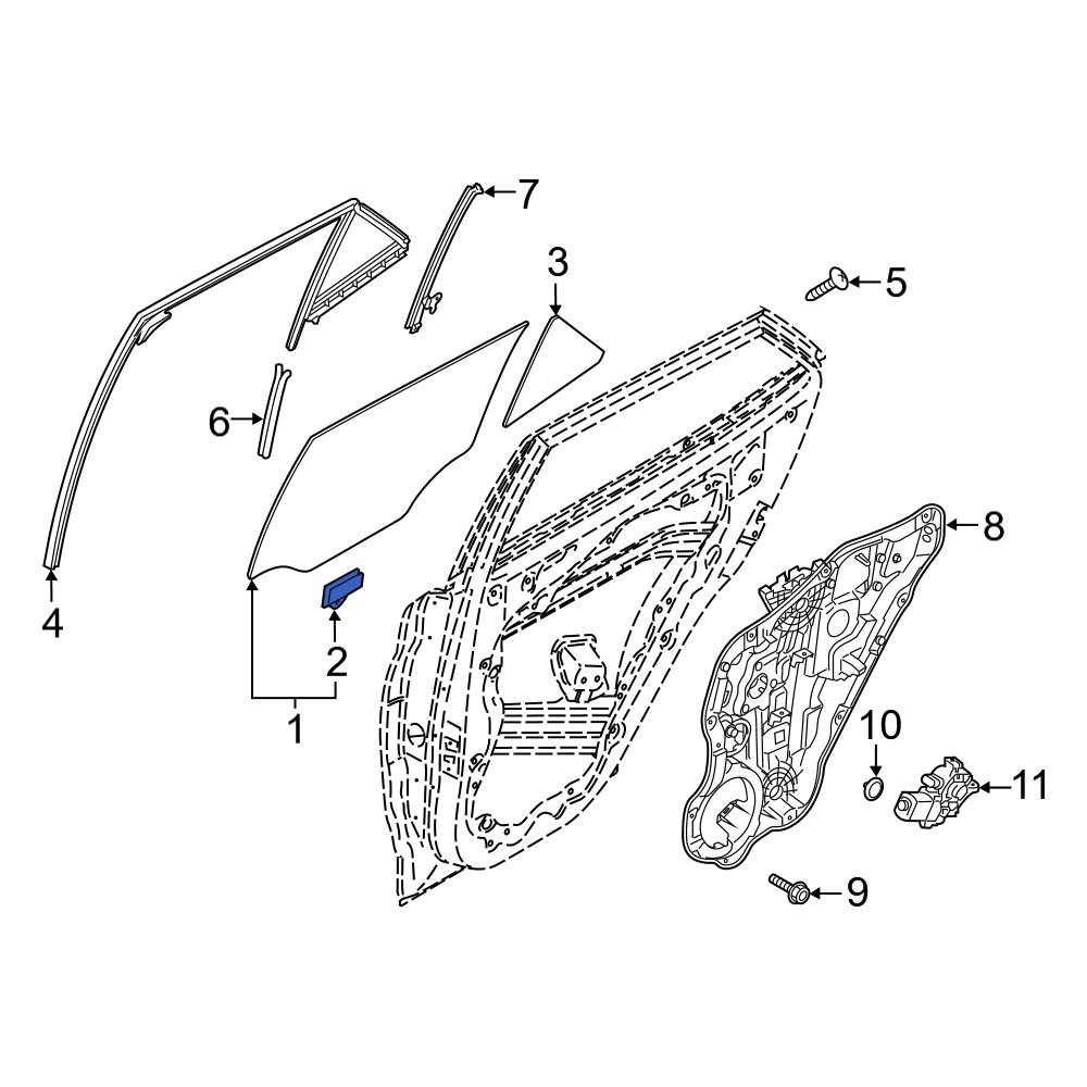 Hyundai OE 824131Y000 - Door Glass Attaching Clips