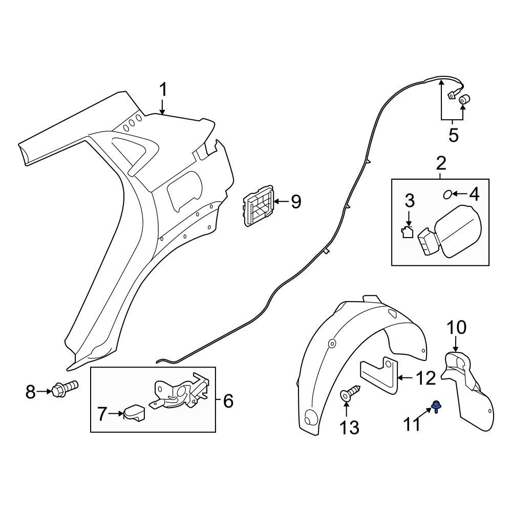 Hyundai OE 8412436000 - Quarter Panel Splash Shield Clip