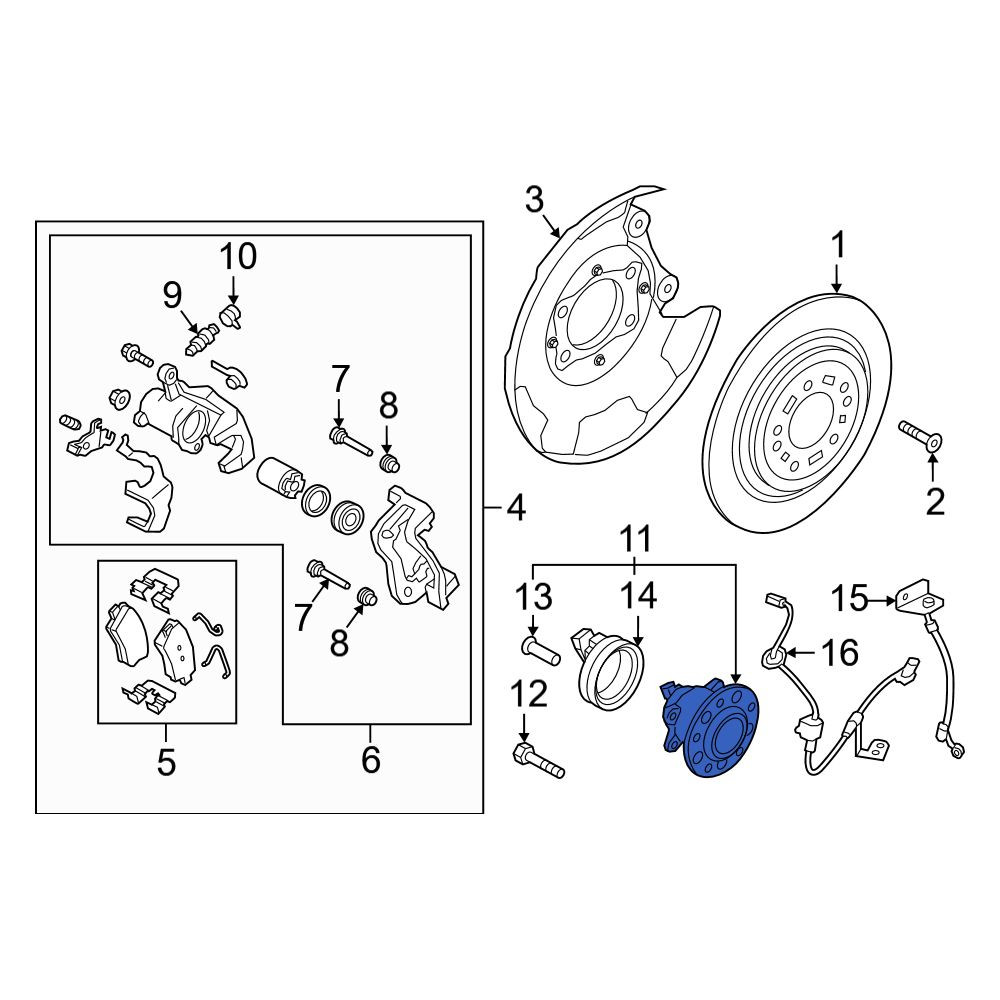 Hyundai OE 52730K2000 - Rear Wheel Bearing and Hub Assembly