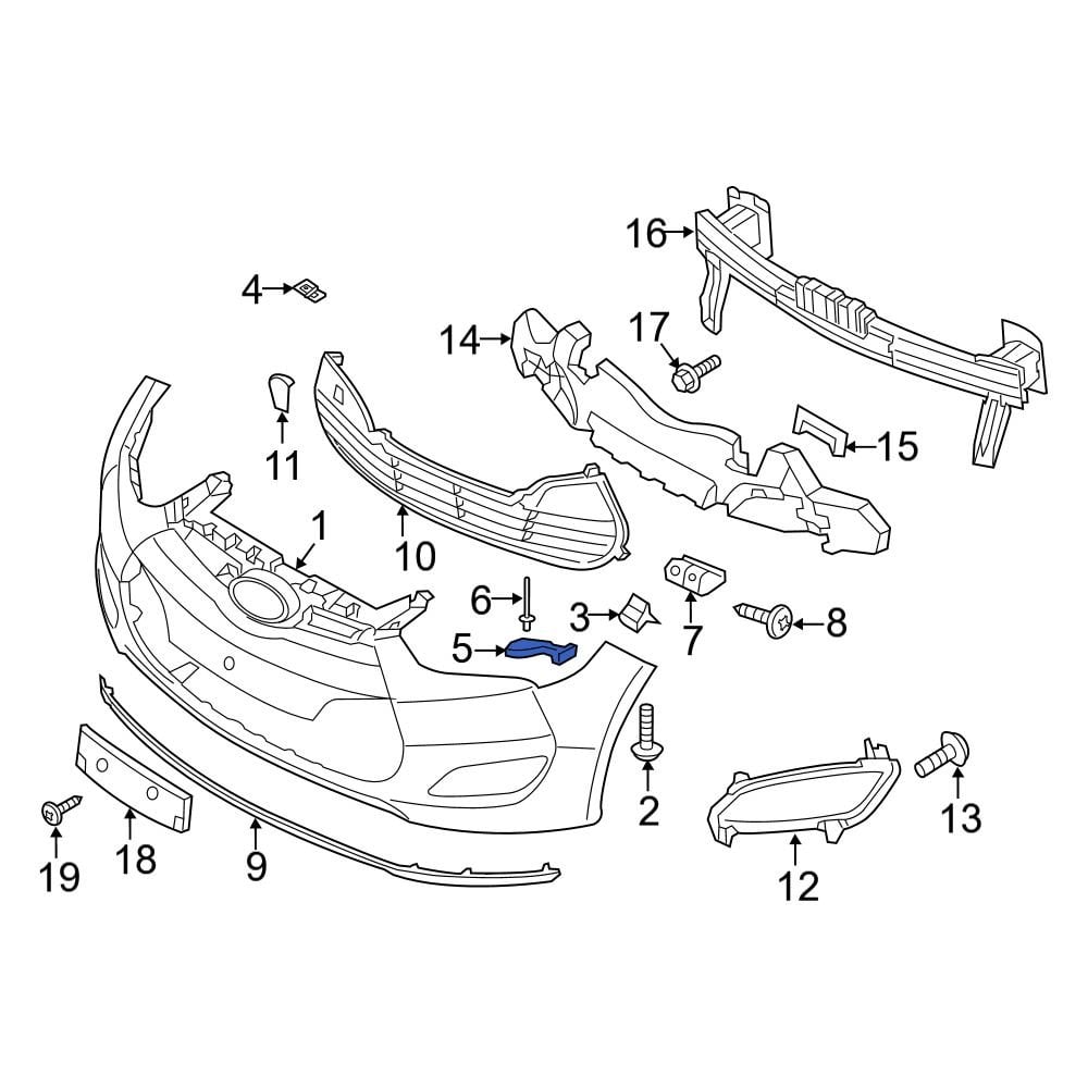 Hyundai OE 865522V000 - Front Right Inner Bumper Cover Bracket