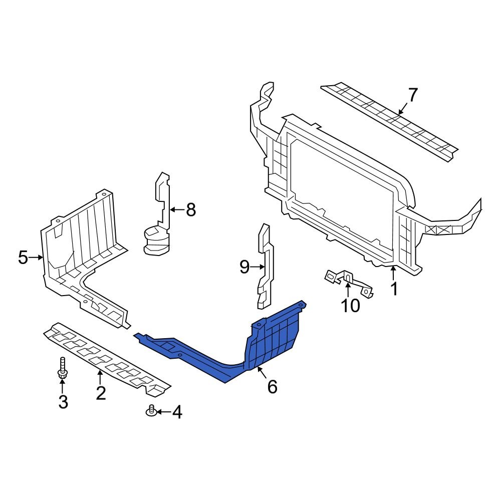 Hyundai OE 291301W500 - Front Left Radiator Support Splash Shield