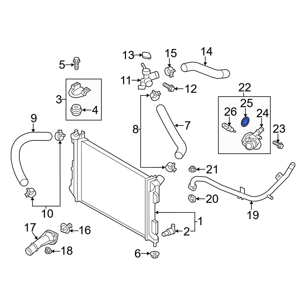 Hyundai OE 256232B000 - Engine Coolant Water Inlet Gasket