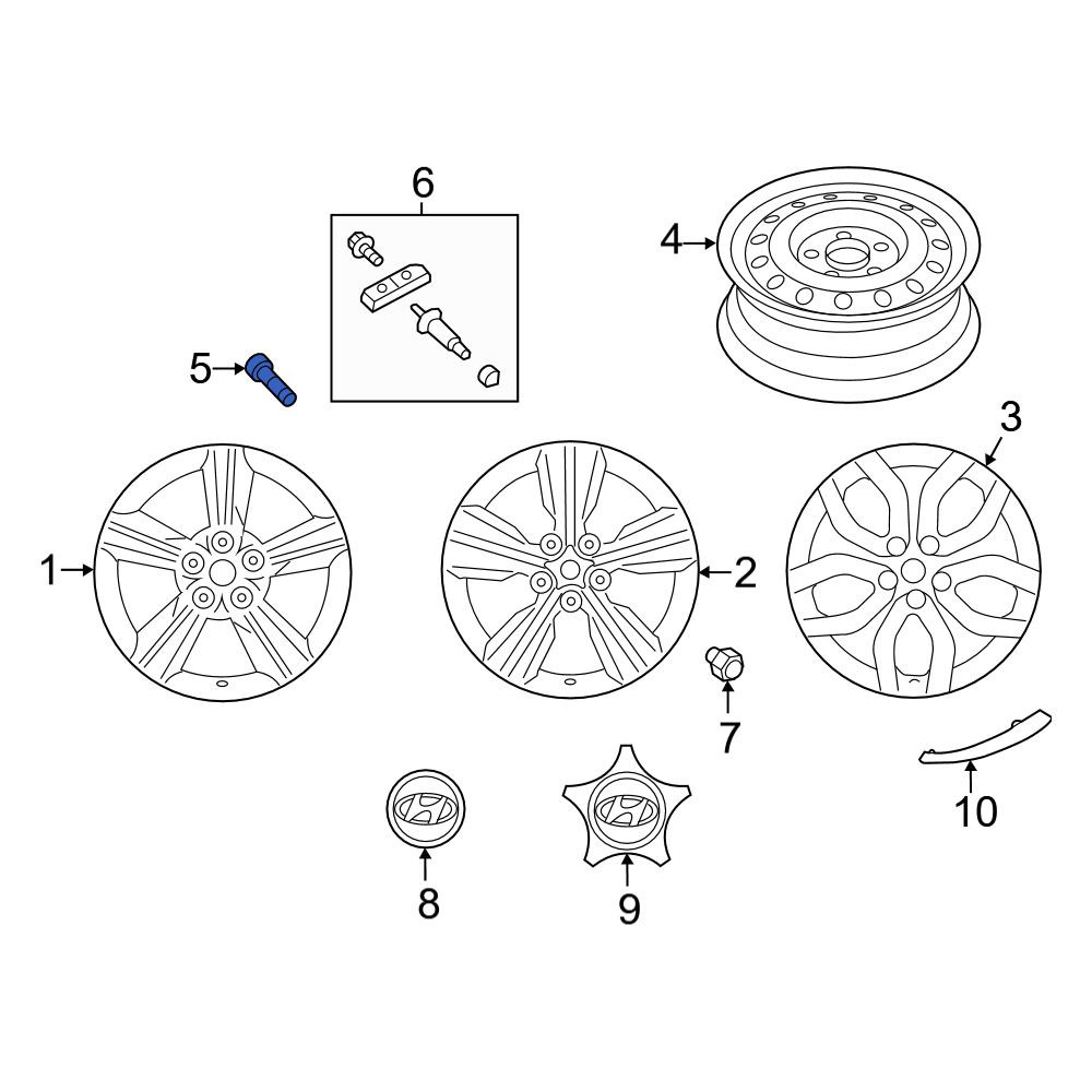 Hyundai OE 5293331300 - Tire Valve Stem