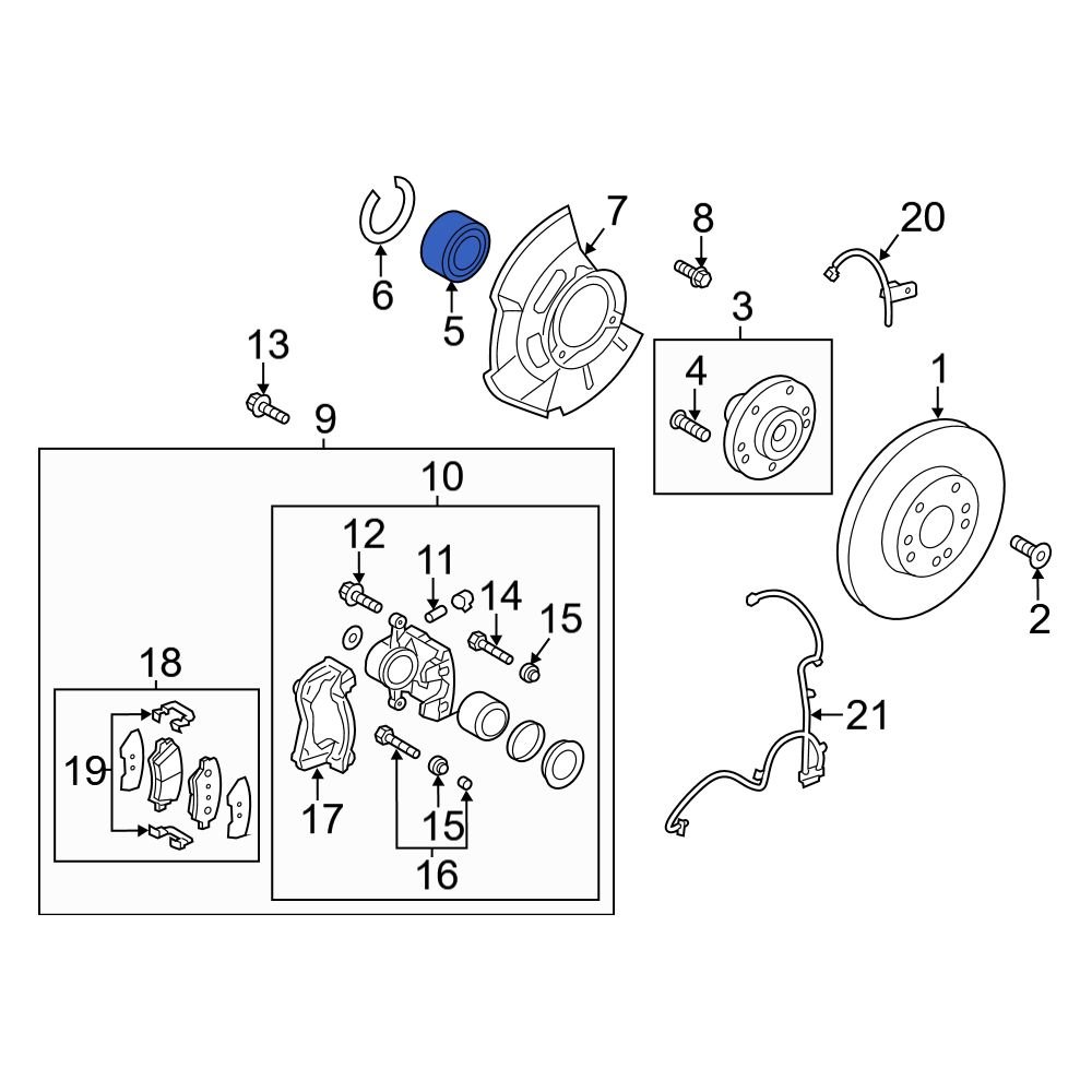 Hyundai OE 517200Q000 - Front Wheel Bearing