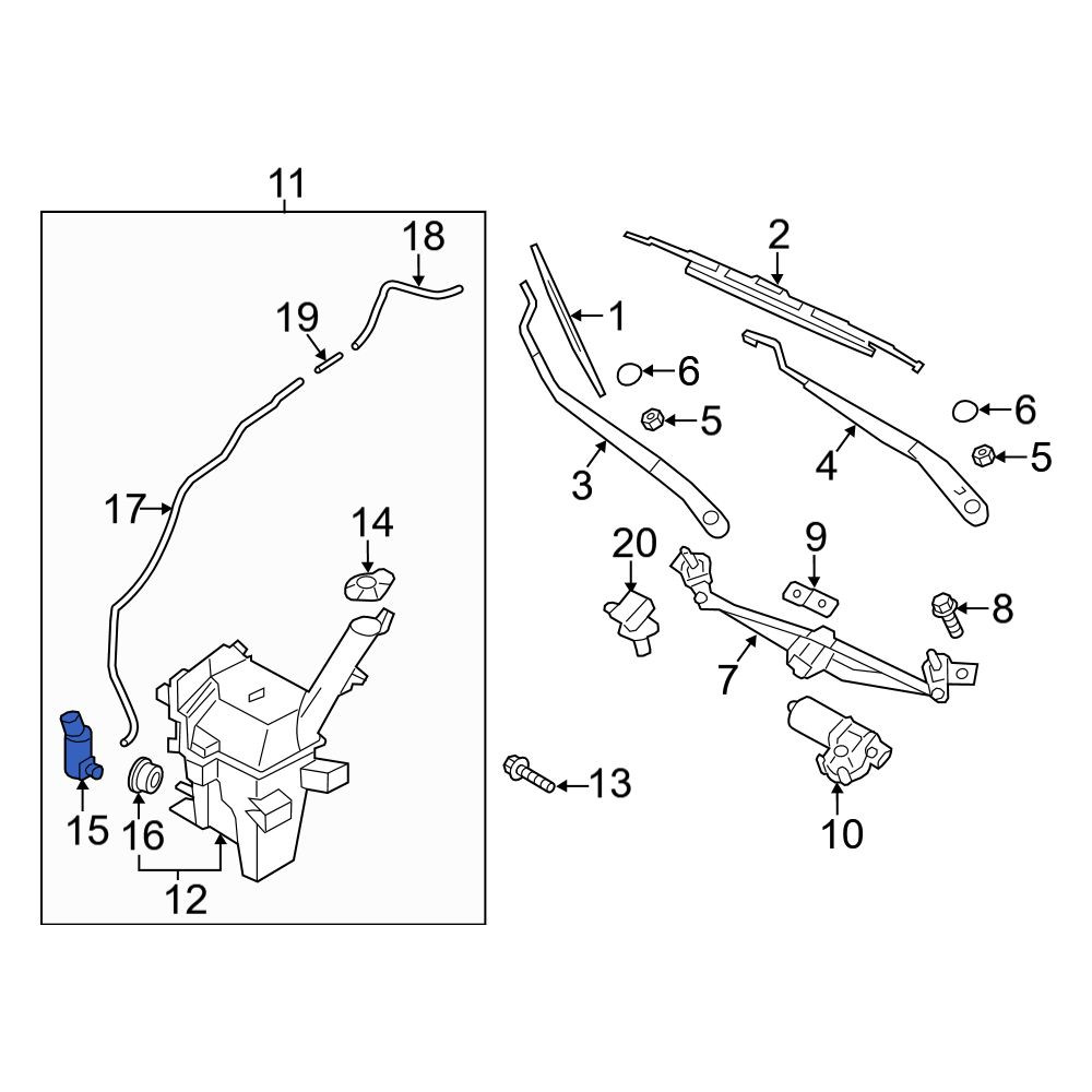 Hyundai OE 985102V100 - Windshield Washer Pump
