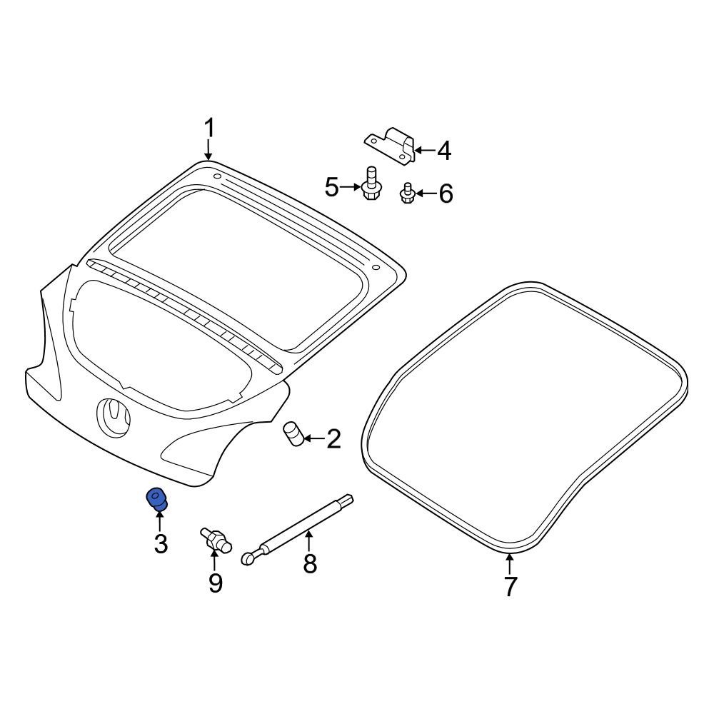 Hyundai OE 817371K000 - Rear Lower Liftgate Bump Stop