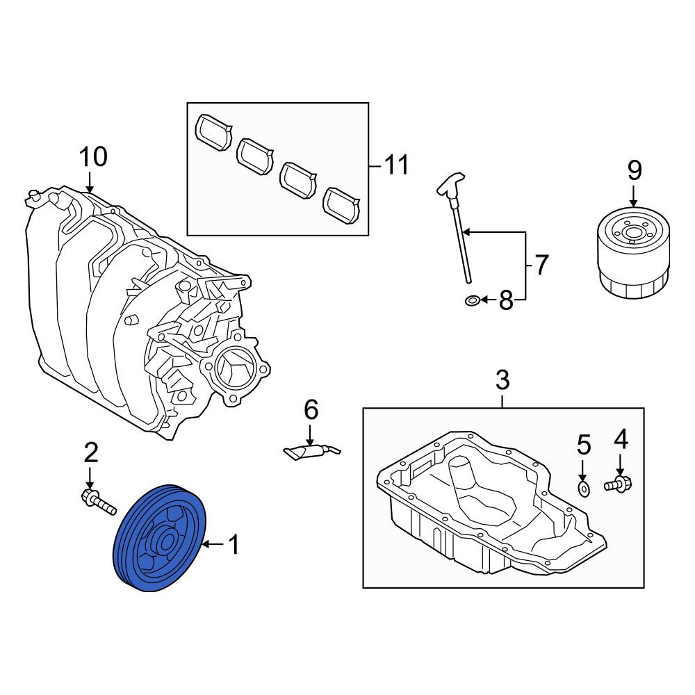Hyundai OE 231242E000 - Engine Crankshaft Pulley