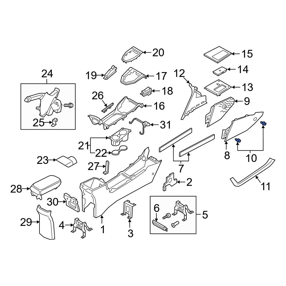 Hyundai OE 1420608250B - Console Trim Panel Clip