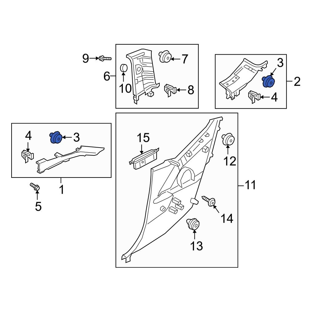 Hyundai OE 858593S500 - Body D-Pillar Trim Panel Clip