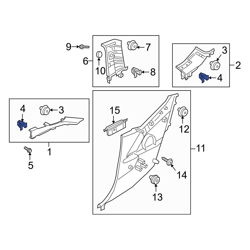 Hyundai OE 858593S500 - Body D-Pillar Trim Panel Clip