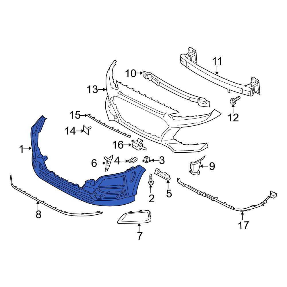 Hyundai OE 86510J9010 - Front Lower Bumper Cover