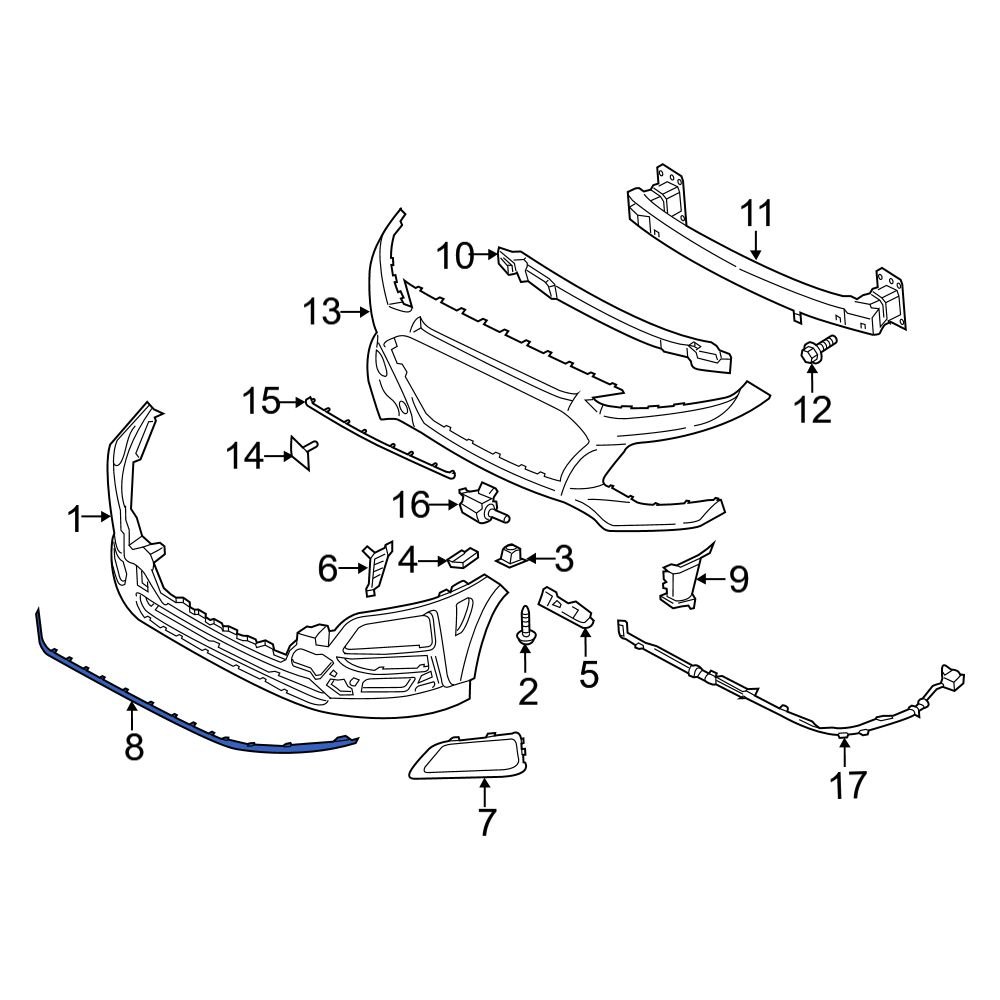 Hyundai OE 86567J9000 - Front Lower Bumper Trim