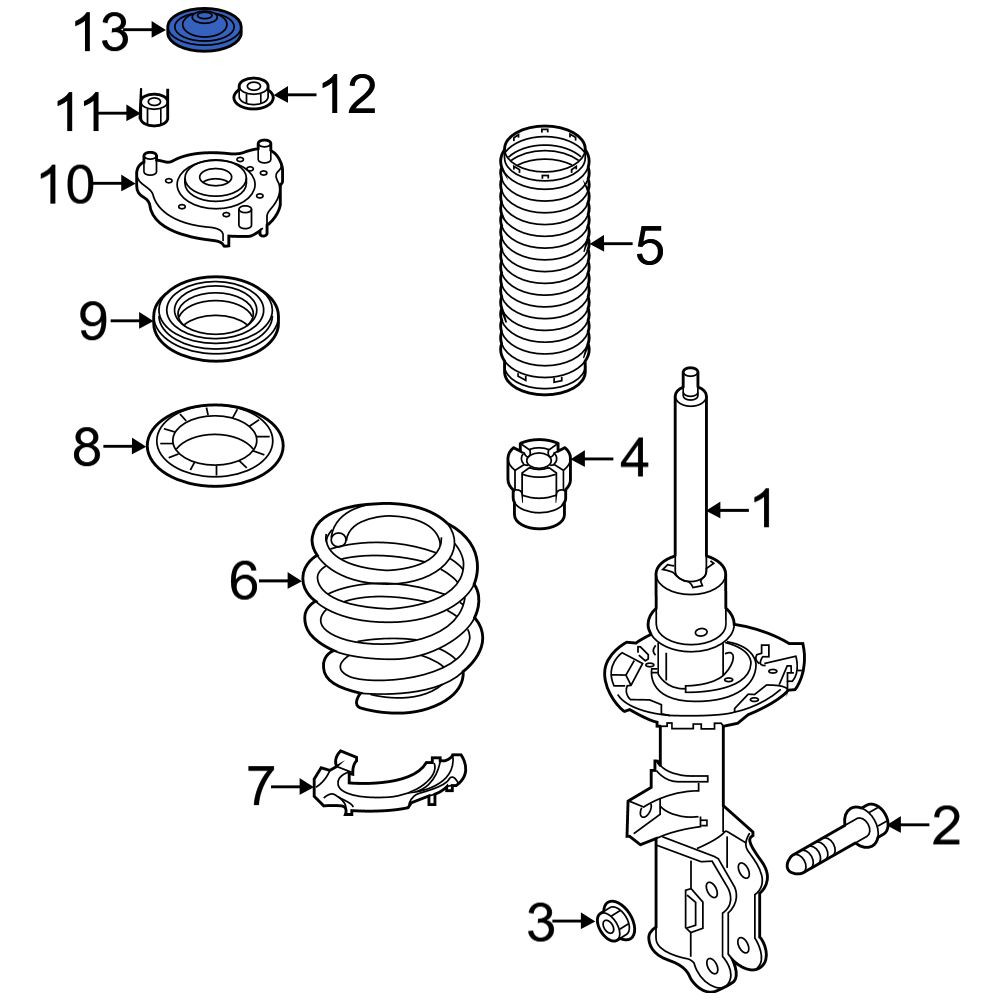Hyundai OE 54627C1000 - Suspension Strut Mount Cap