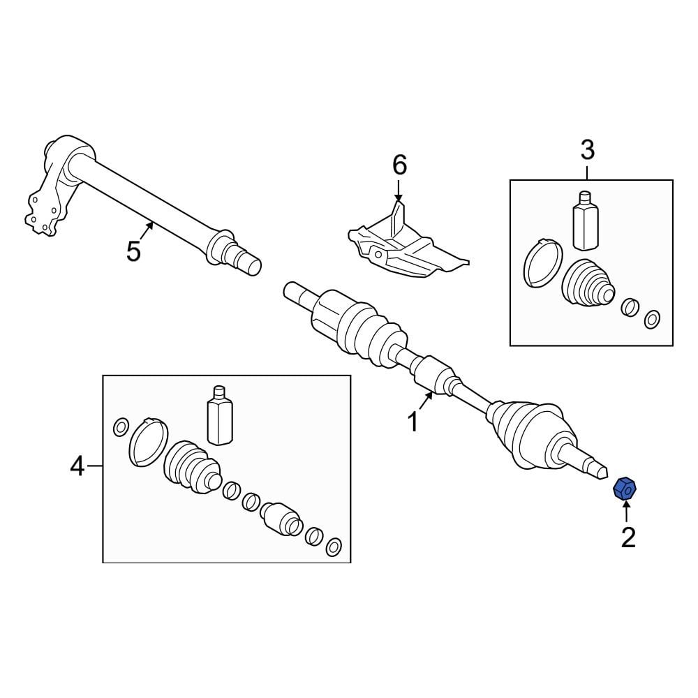 Hyundai OE 495513X000 - Front CV Joint Nut